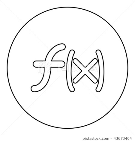 Symbol function icon black color in round circle-插圖素材 [43673404] - PIXTA圖庫
