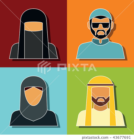 Middle Eastern people avatar - Stock Illustration [43677691] - PIXTA
