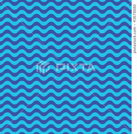 Blue sea waves seamless pattern - Stock Illustration [43678080] - PIXTA