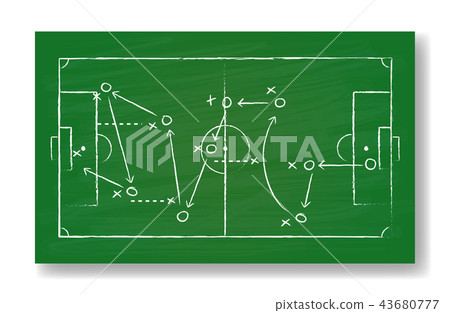Realistic green board drawing a soccer game - Stock Illustration ...