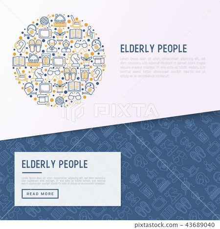 Elderly people concept in circle - Stock Illustration [43689040] - PIXTA