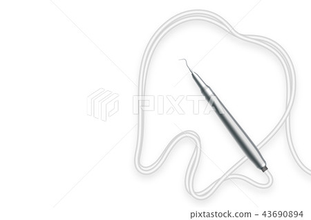 Dental handpieces instrument and tooth shape frame - Stock Illustration ...
