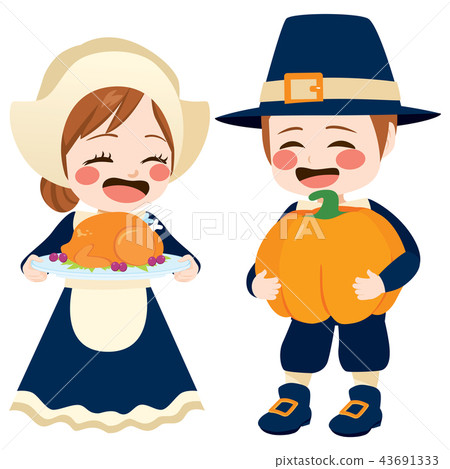 Thanksgiving Pilgrim - Stock Illustration [43691333] - PIXTA