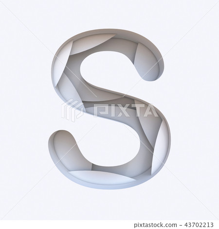 White abstract layers font Letter S 3D - Stock Illustration [43702213 ...