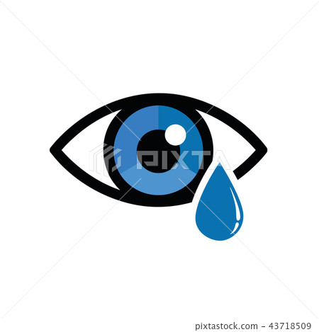 blue dry eye with eye drop icon - Stock Illustration [43718509] - PIXTA