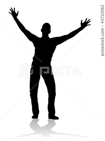 Man Arms Raised Person Silhouette - Stock Illustration [43722062] - PIXTA