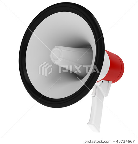 Red and White Megaphone on White Background - Stock Illustration ...