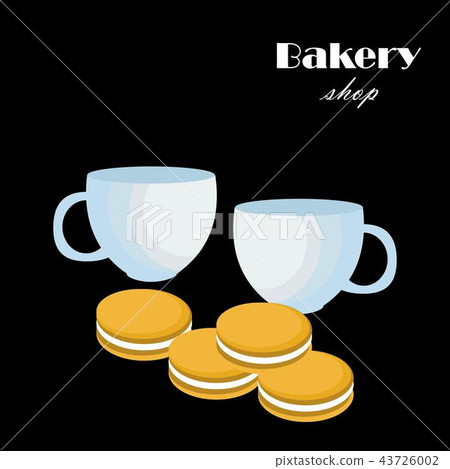 Tea cups and cookies flat icon vector. Cookies -插圖素材 [43726002] - PIXTA圖庫