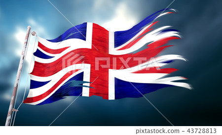 ripped and torn flag of the united kingdom - Stock Illustration ...