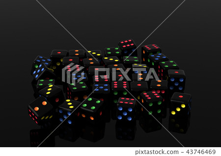 Illustration CG of scattered dice - Stock Illustration [43746469] - PIXTA