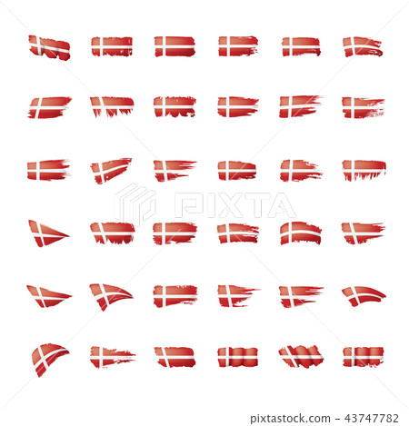 Denmark flag, vector illustration on a white... - Stock Illustration ...