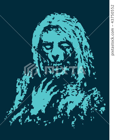 Awful witch with bony hand. Vector illustration. - Stock Illustration ...