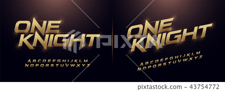 sport modern alphabet gold fonts. technology - Stock Illustration ...
