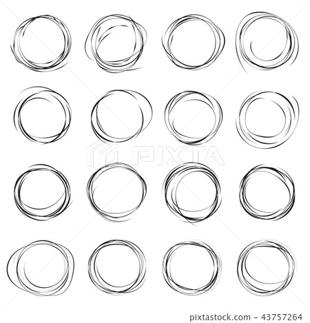 Hand Drawn Circle - Stock Illustration [43757264] - PIXTA