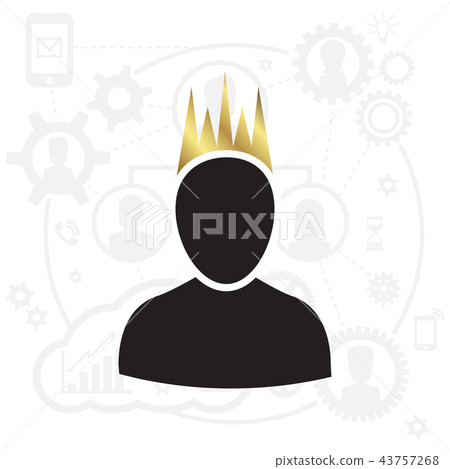 Admin with Gold Crown Icon - Stock Illustration [43757268] - PIXTA