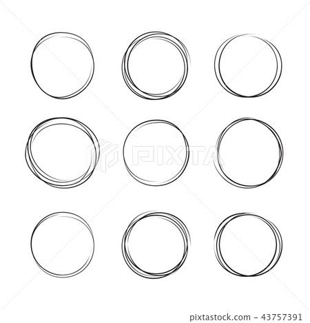 Hand Drawn Circle - Stock Illustration [43757391] - PIXTA