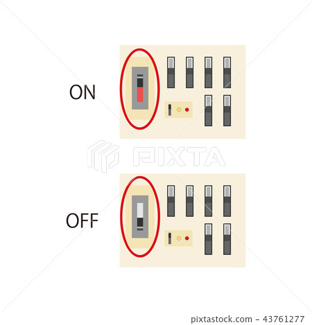 Breaker switch on and off - Stock Illustration [43761277] - PIXTA