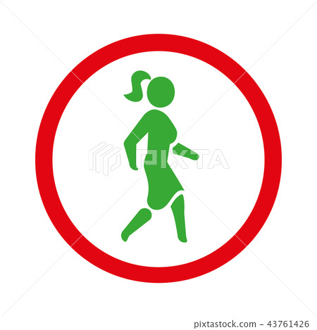 Woman icon walk. Lady green symbol - Stock Illustration [43761426] - PIXTA