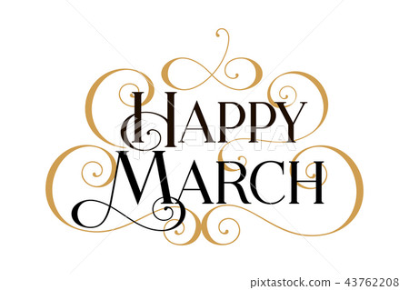 Happy march card, banner. Beautiful greeting...-插圖素材 [43762208] - PIXTA圖庫