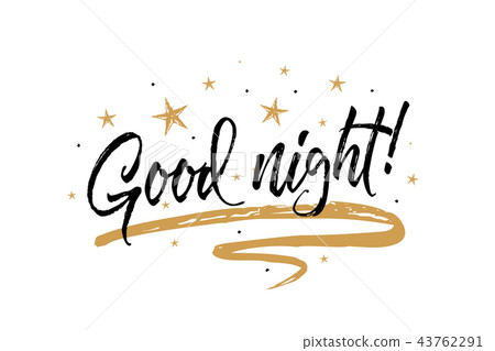 Good night card. Beautiful greeting banner... - Stock Illustration ...