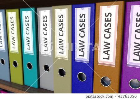 Office binders with LAW CASES inscription. 3D... - Stock Illustration ...