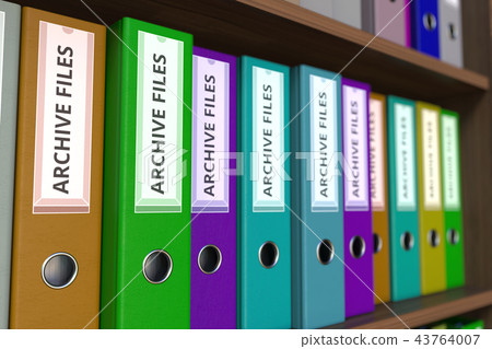 Multiple office binders with ARCHIVE FILES... - Stock Illustration ...