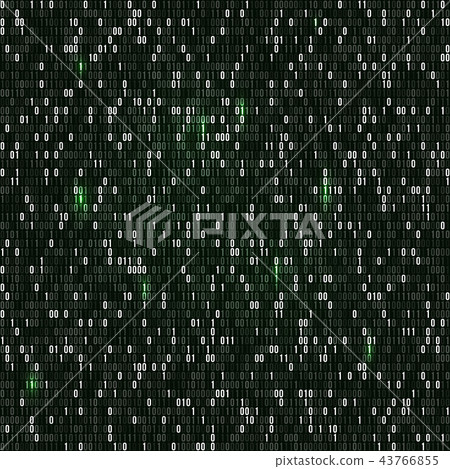 Binary code with numbers one and zero on dark... - Stock Illustration [43766855] - PIXTA