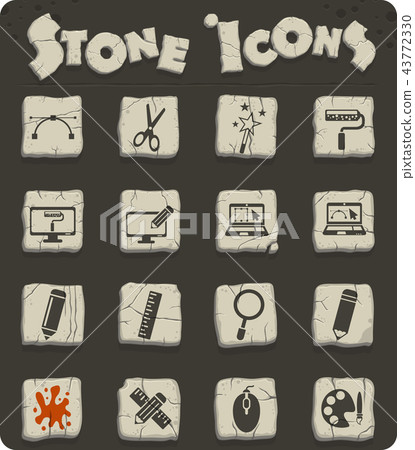 design stone icon set - Stock Illustration [43772330] - PIXTA