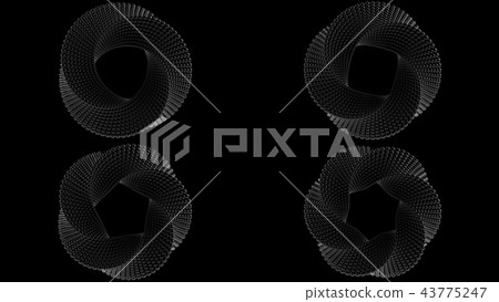 Different Mobius tori made of black balls.... - Stock Illustration ...