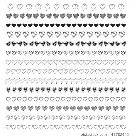 Hand drawn vector of cute doodle heart border - Stock Illustration ...