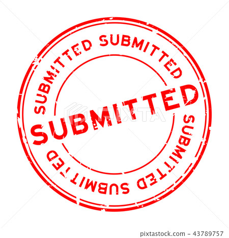 Grunge red submitted round rubber seal stamp - Stock Illustration ...
