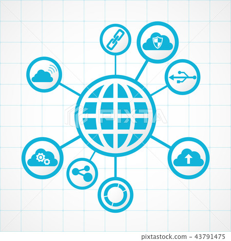 Digital technology icons , connection concept - Stock Illustration ...
