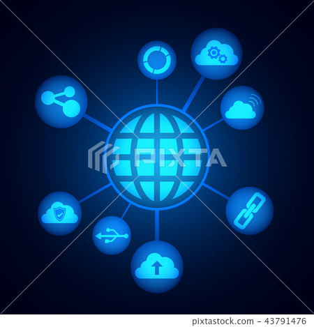 Digital technology icons , connection concept - Stock Illustration ...