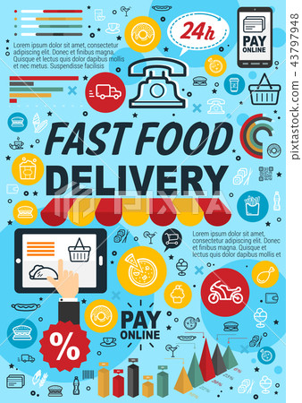 Fast food online order infographics - Stock Illustration [43797948] - PIXTA