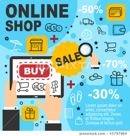 Online shop sale and items order - Stock Illustration [43797964] - PIXTA