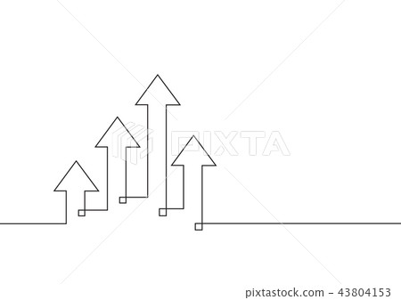 Continuous line drawing of growth arrows - Stock Illustration [43804153 ...