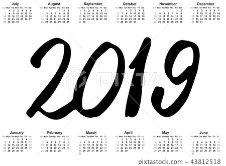 Sketched 2019 Greeting Card Calligraphy - Stock Illustration [43812518 ...