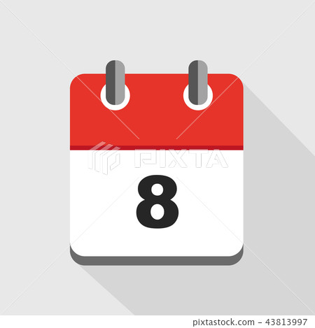 vector illustration of red calendar 8 icon - Stock Illustration ...