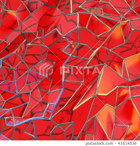 Abstract 3d rendering of chaotic red glass... - Stock Illustration ...