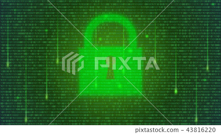 Safety concept. Binary code, floating digits and - Stock Illustration [43816220] - PIXTA