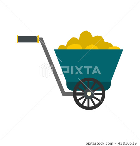 Trolley with gold ore flat icon - Stock Illustration [43816519] - PIXTA