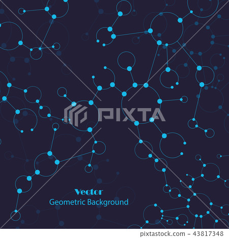Geometric pattern with connected lines and dots. - Stock Illustration ...