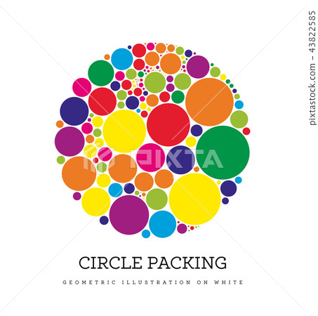 Circle packing. Geometric vector illustration.... - Stock Illustration ...