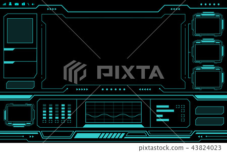 Blue control panel abstract Technology Interface - Stock Illustration ...