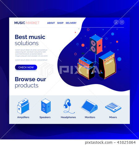 Isometric music equipment 4 - Stock Illustration [43825864] - PIXTA