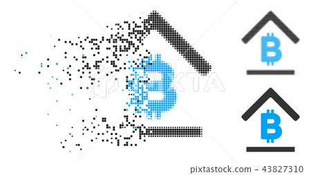 Dissipated Dotted Halftone Bitcoin Bank Roof Icon - Stock Illustration ...