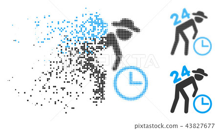 Dissolving Pixel Halftone Around The Clock... - Stock Illustration ...
