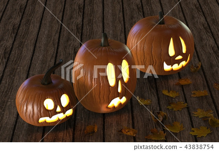 Halloween Pumpkins Jack O Lantern Holiday 3D... - Stock Illustration ...