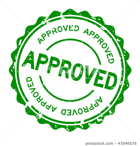 Grunge green approved round rubber seal stamp - Stock Illustration ...