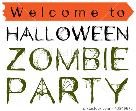 Welcome to Halloween zombie party. Text invitation - Stock Illustration ...
